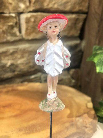 Toadstool Fairy Figurine Standing (with stake) | Tinkerbells Emporium