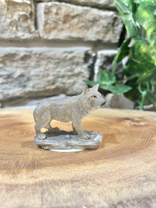Miniature Grey Wolf Ornament Standing | Tinkerbells Emporium